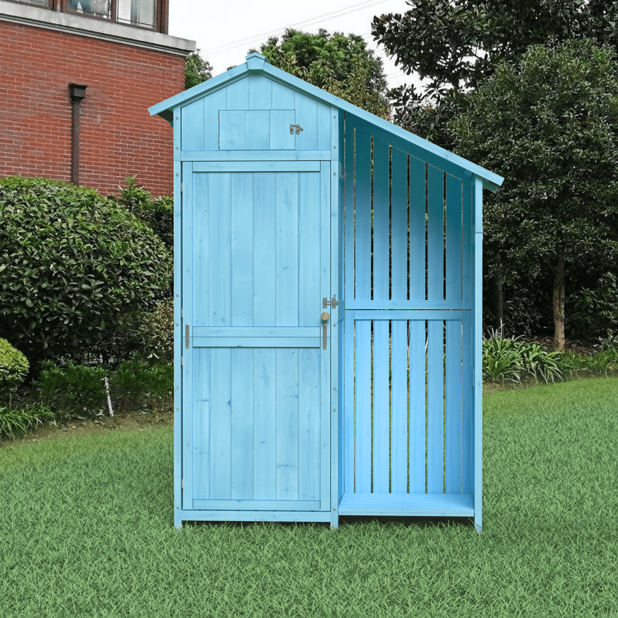 Storage Shed, Outdoor Storage Cabinet with Waterproof Asphalt Roof ...