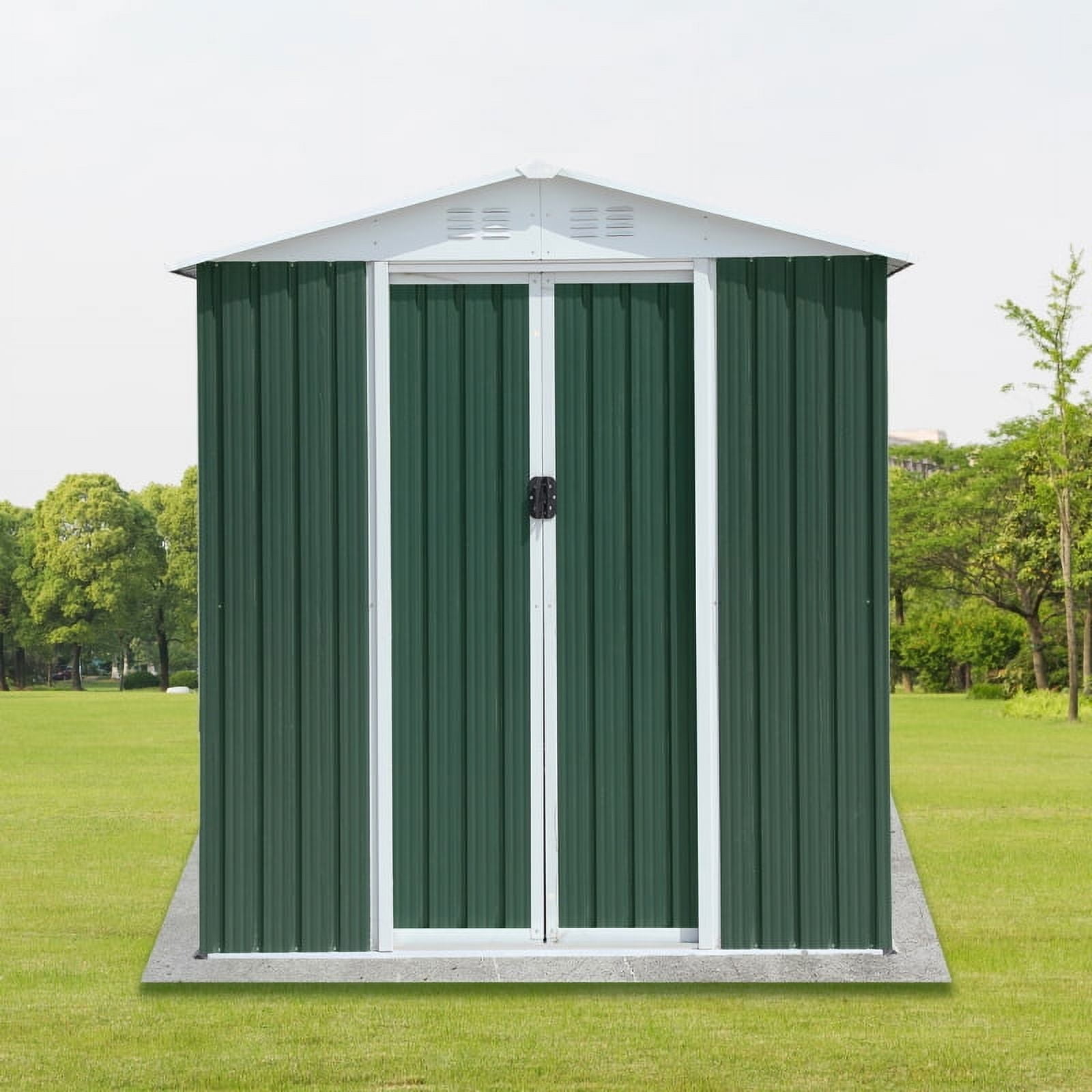 Storage Shed with Window & Lock - Secure Metal Shed for Tools, Bikes ...