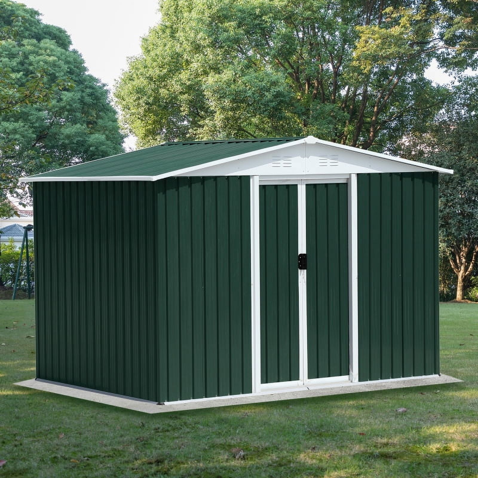 Storage Shed with Window & Lock - Secure Metal Shed for Tools, Bikes ...