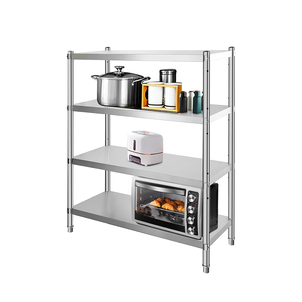 Storage Shelf, 4-Tier Stainless Steel Shelving, Storage Shelving Unit ...