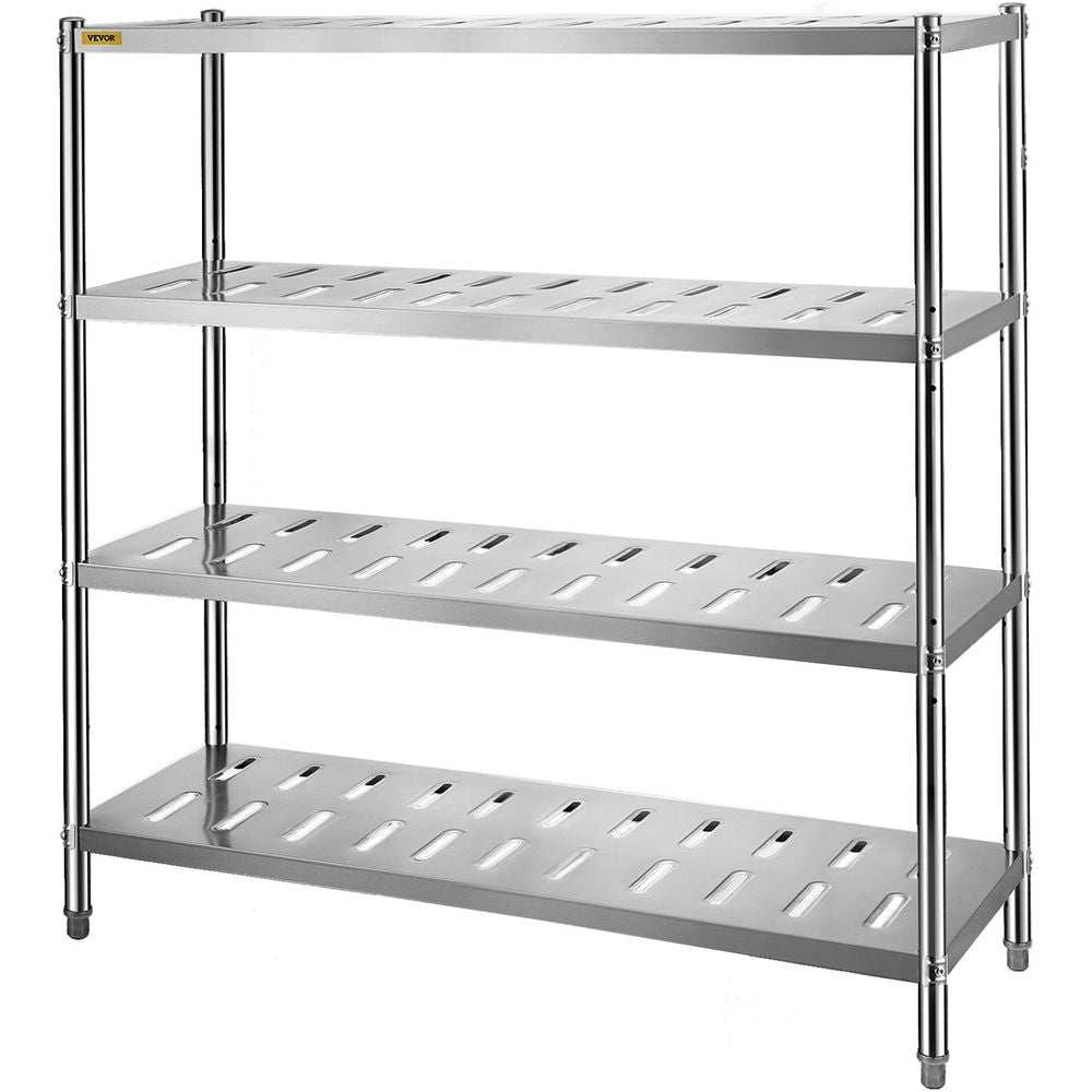 Storage Shelf, 4-Tier Storage Shelving Unit, Stainless Steel Garage ...