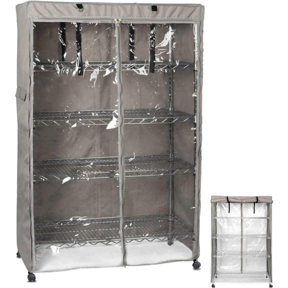 Covered Living Storage Shelving unit cover, fits racks 48"Wx24"Dx72"H ...
