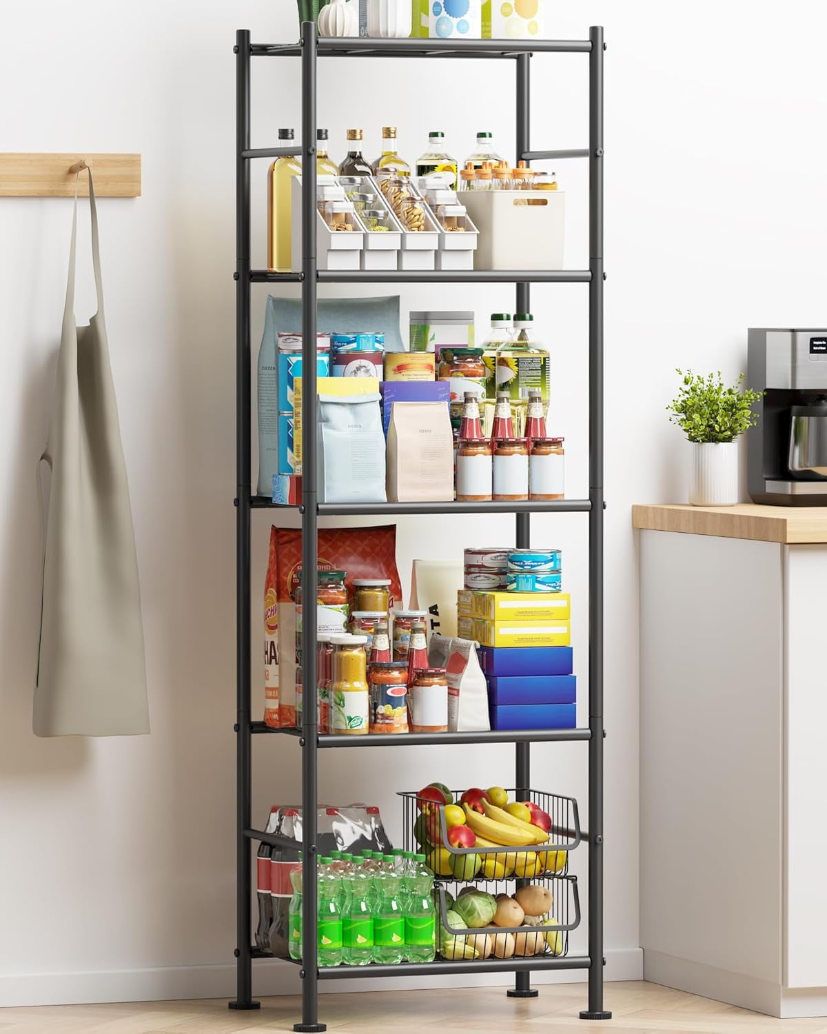 Storage Shelves - 3 Tier Shelf Organizer, Sturdy Metal Garage Shelving ...