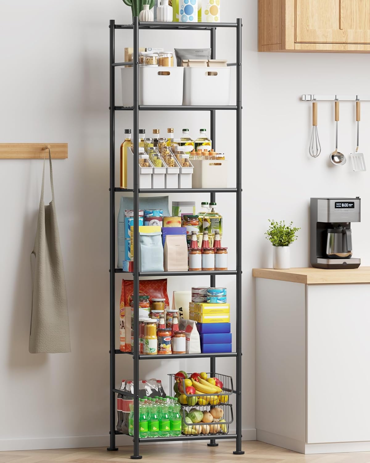 Storage Shelves - 3 Tier Shelf Organizer, Sturdy Metal Garage Shelving ...
