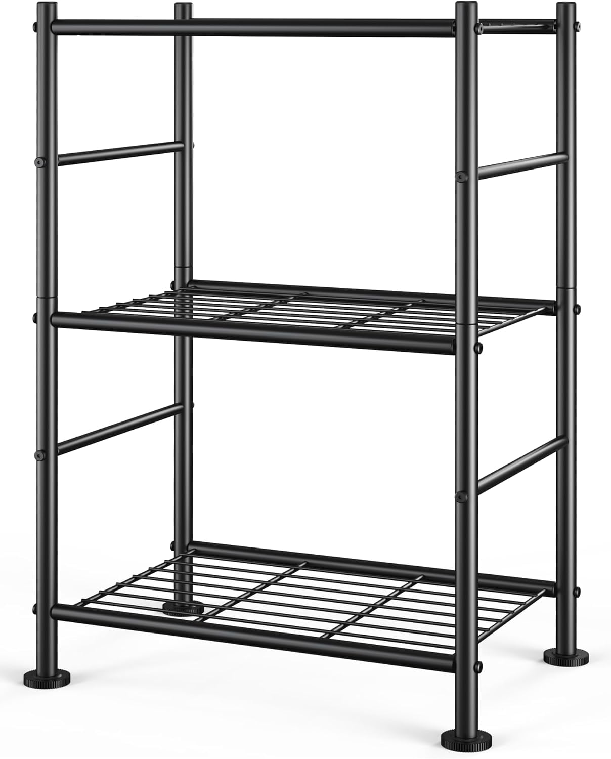 Storage Shelves - 3 Tier Shelf Organizer, Sturdy Metal Garage Shelving ...