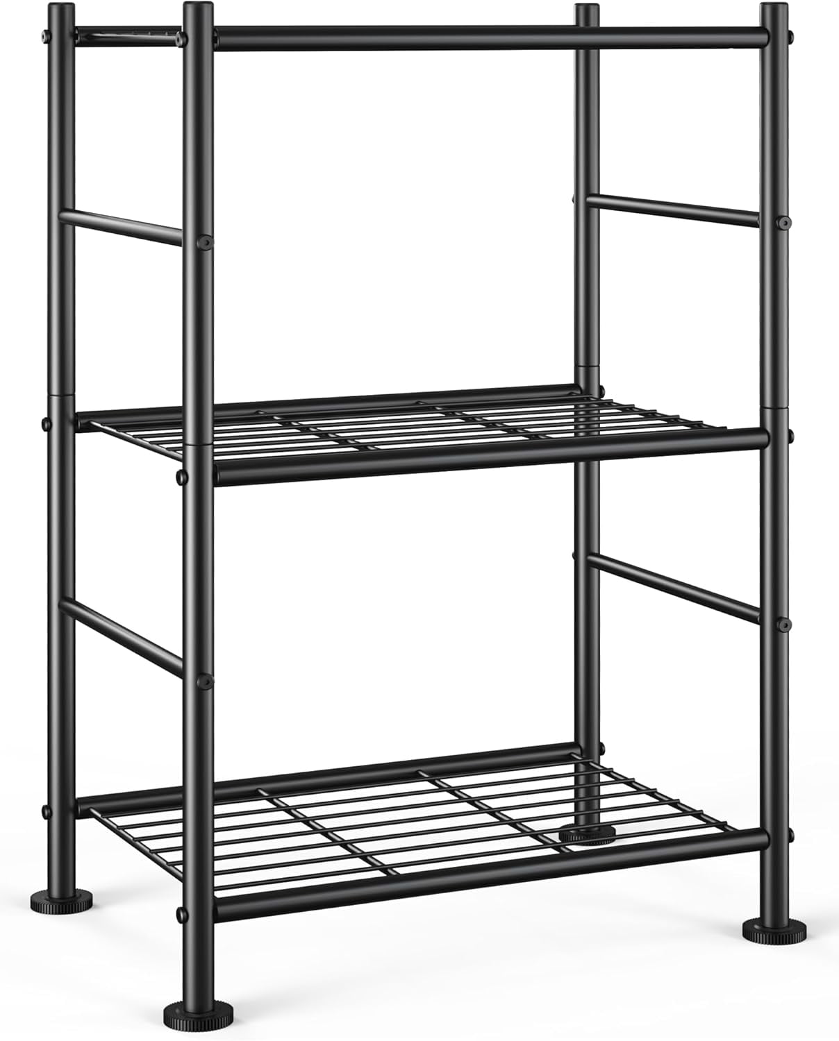 Storage Shelves - 3 Tier Shelf Organizer, Sturdy Metal Garage Shelving ...