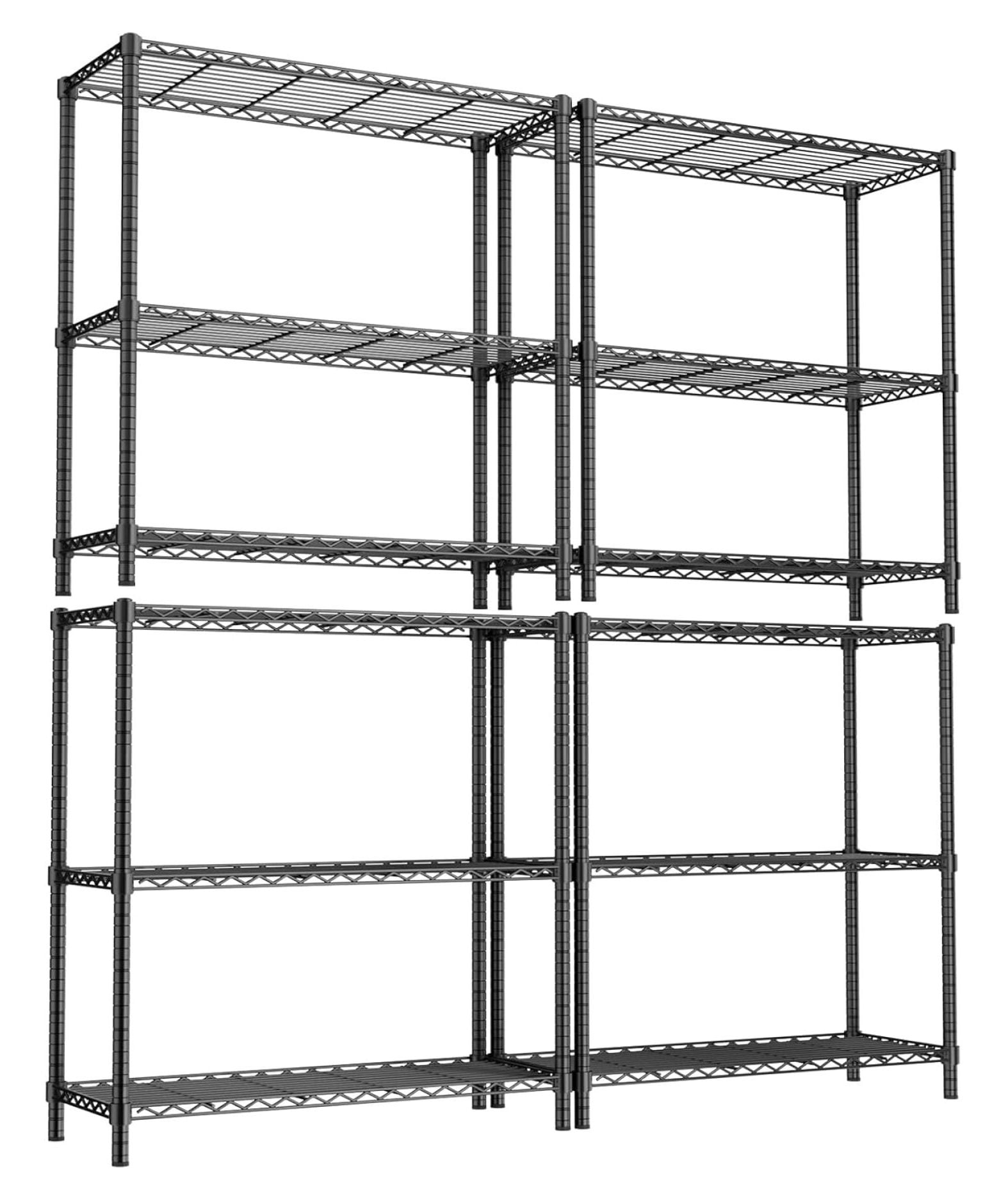 Storage Shelves, 4 PCS 36" L x 14" W x 36" H Heavy Duty Garage Wire ...