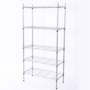 HSS 14"Dx30"Wx62"H, 5 Shelf Wire Shelving Rack with Casters, Chrome ...