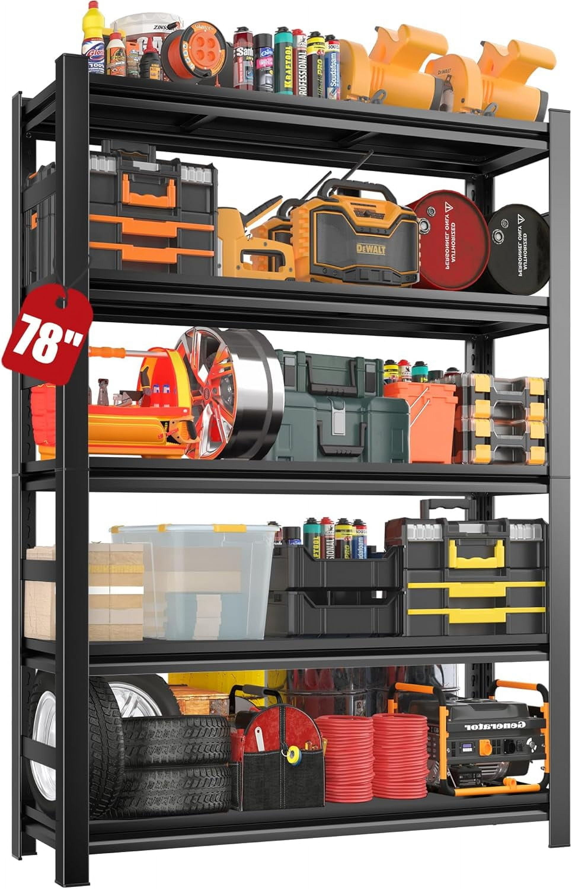 Storage Shelves 5 Tier Garage Shelving Adjustable Metal Shelf Unit ...
