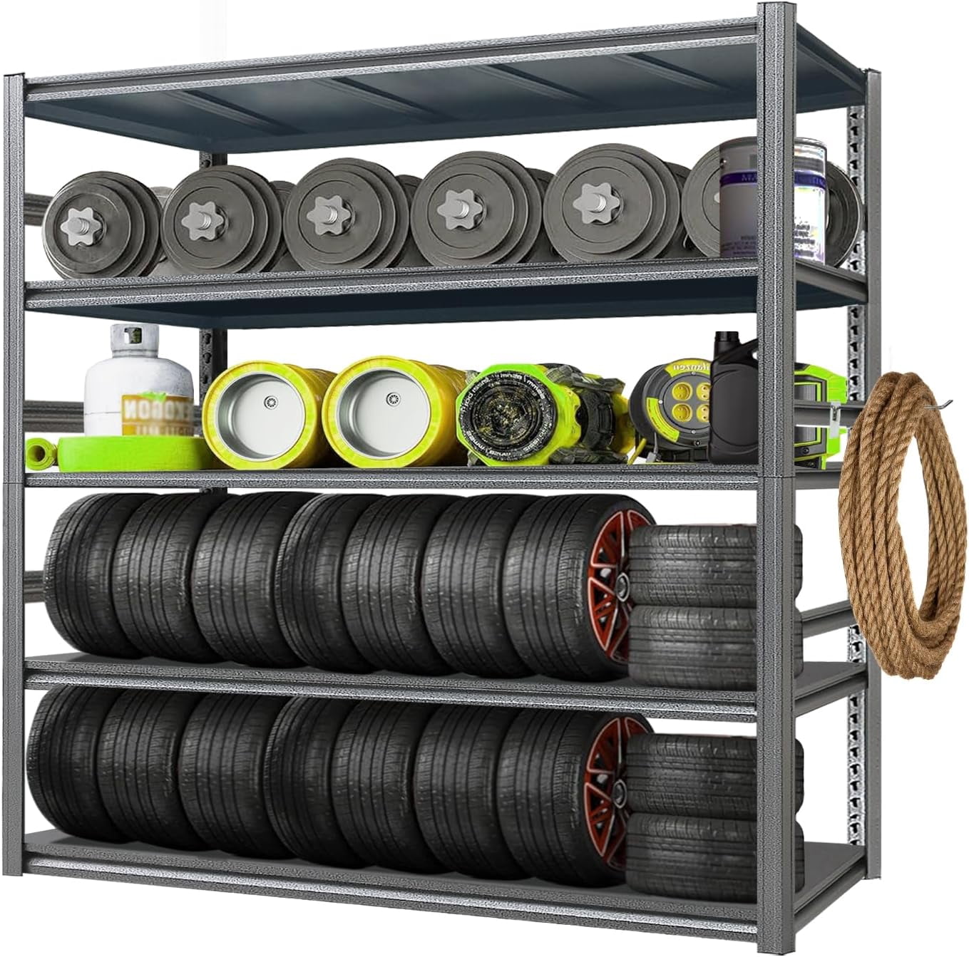 Storage Shelves 5 Tier Heavy Duty Shelving, Boltless Metal Industrial ...