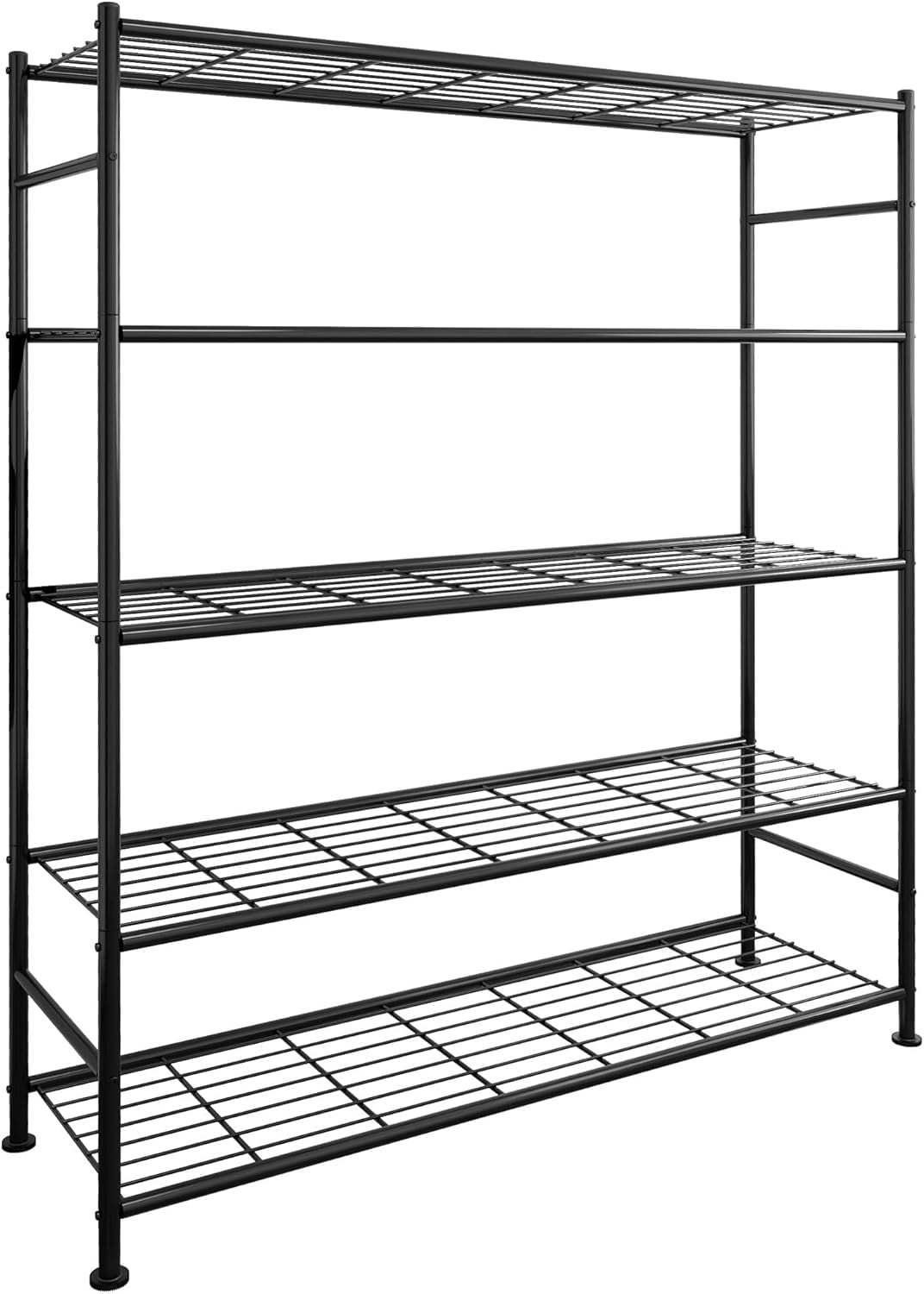 Storage Shelves - 5 Tier Shelf Organizer, Sturdy Metal Shelving with ...