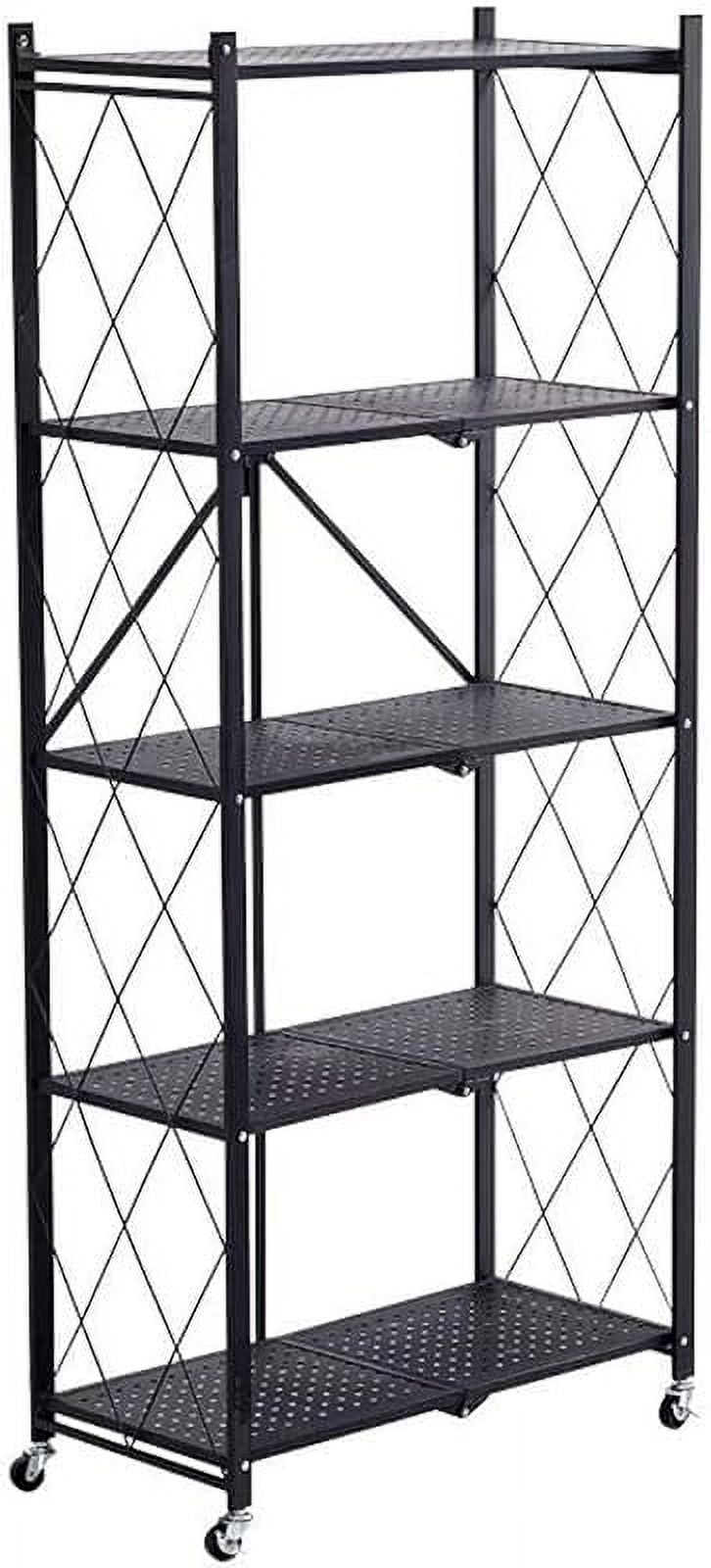 Storage Shelves, Closet Organizers and Storage 4-Shelf Foldable Metal ...