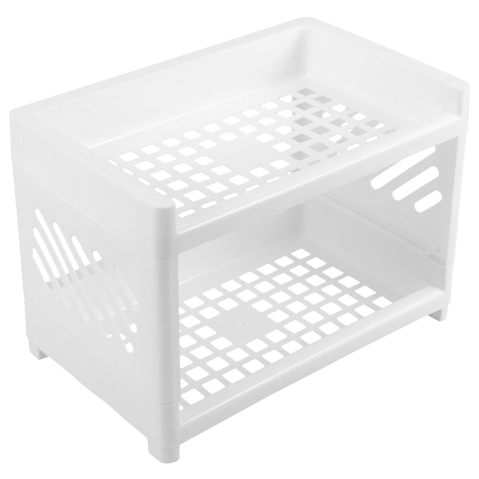 Raindrops White Plastic Desk Organizer with 2 Tiers for Home Use ...