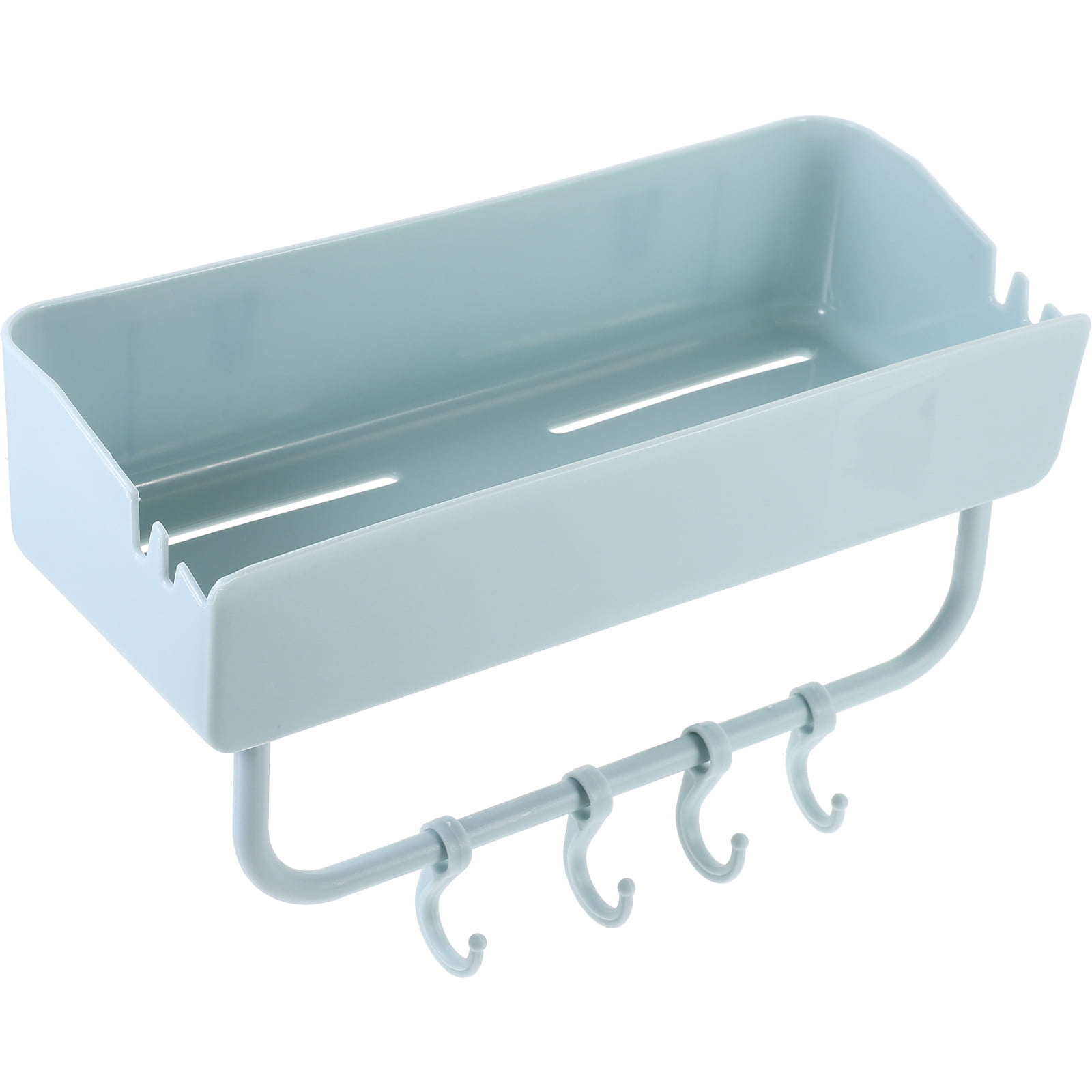 FENGGUIQU Skyblue Plastic Bathroom Shower Shelves Wall Mounted Storage ...