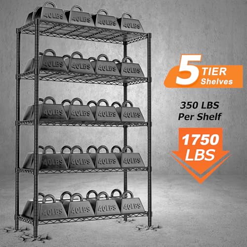 Storage Shelves Heavy Duty, 2 PCS 36" L x 14" W x 72" H Garage Wire ...