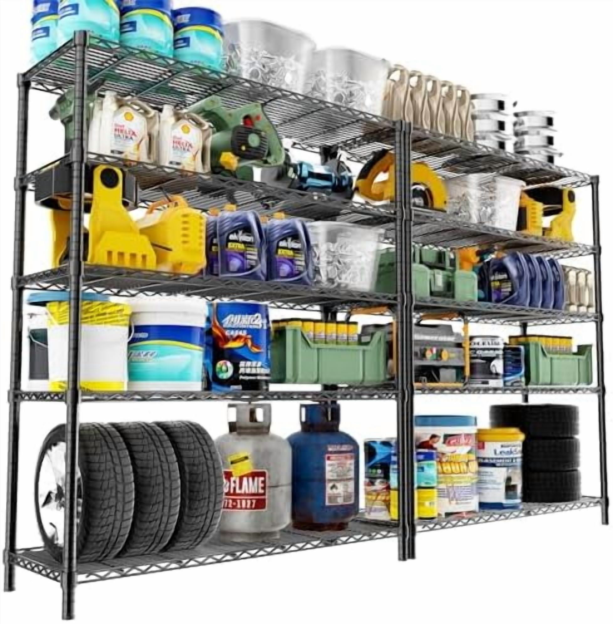Storage Shelves Heavy Duty, 2 PCS 48" L x 20" W x 72" H Garage Wire ...