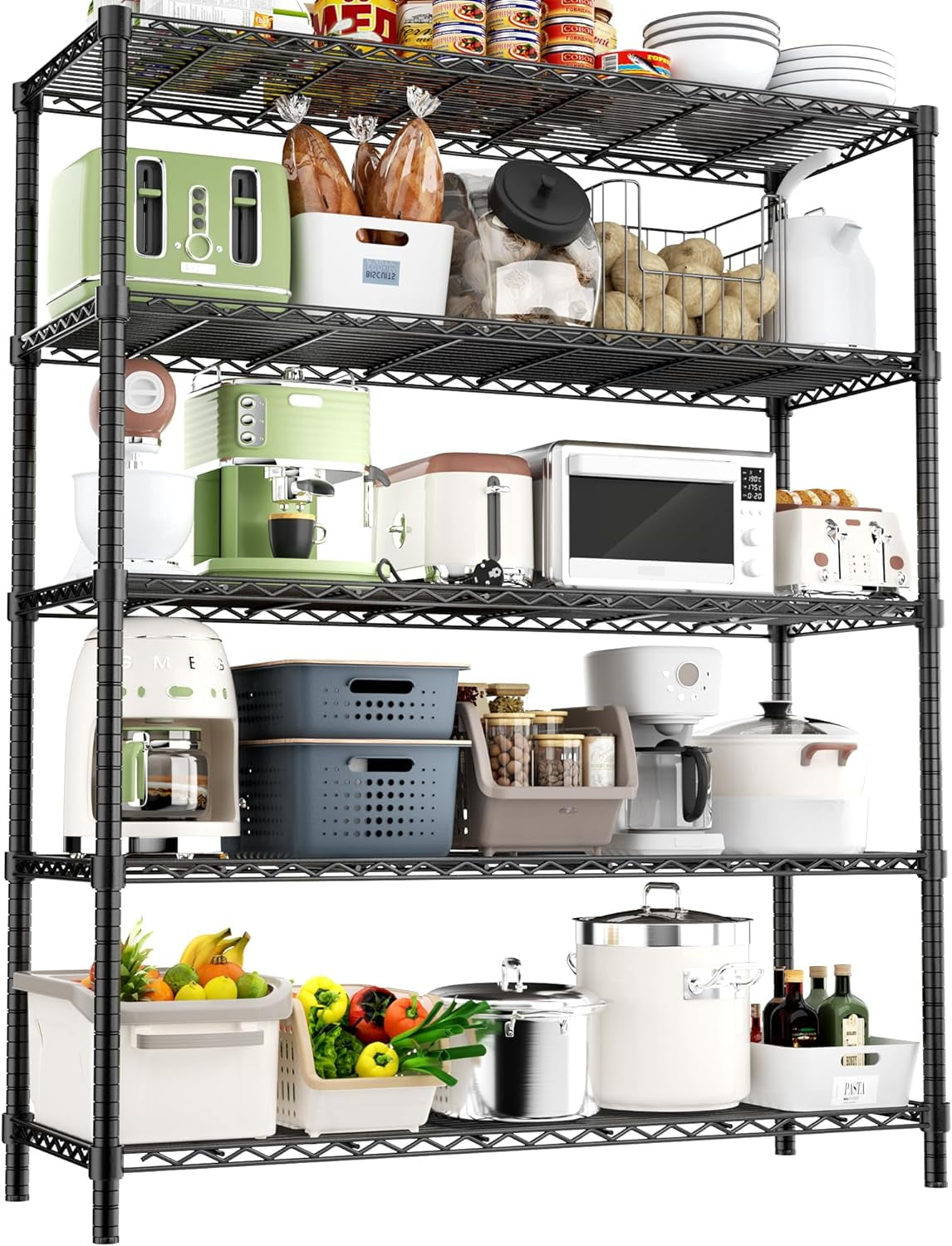 Storage Shelves Heavy Duty, 48" L x 20" W x 72" H Garage Wire Shelving ...
