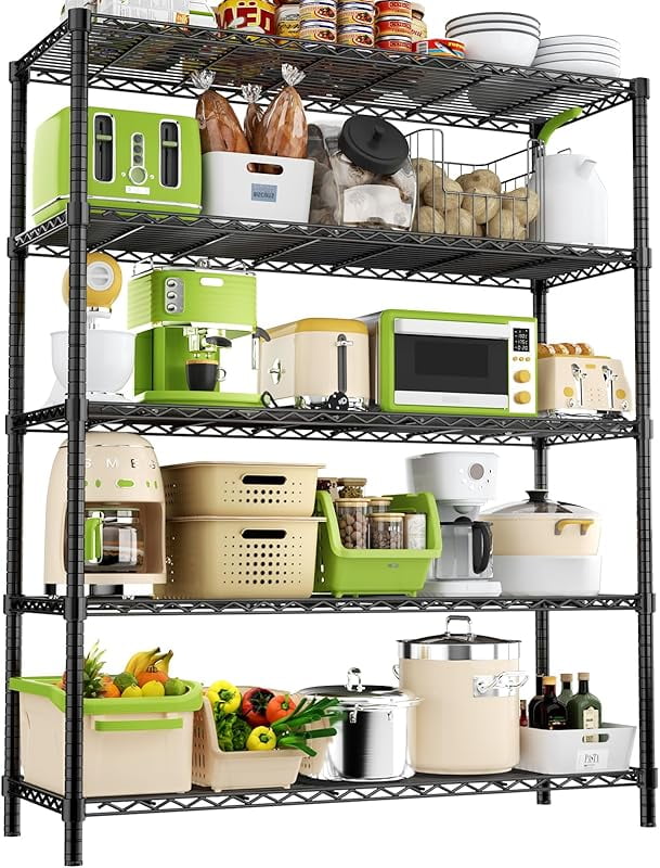 Storage Shelves, Heavy Duty Garage Wire Shelving Unit Loads Adjustable ...