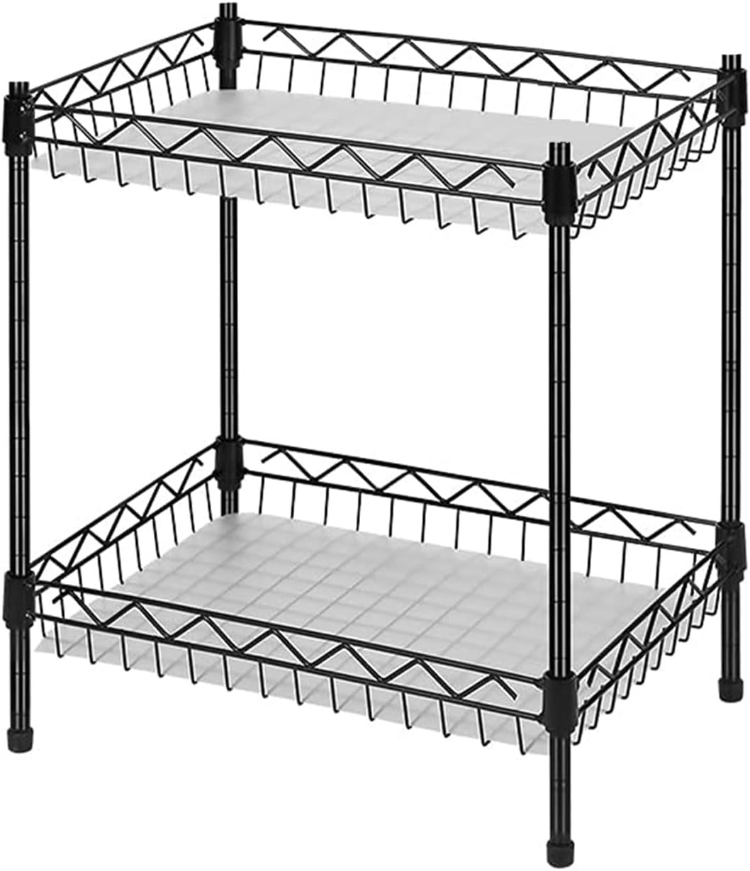 Storage Shelves Mimi, 2-Tier Wire Shelving Unit with Baskets Storage ...