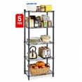 TAIMASI 5-Tier Metal Storage Shelves, Adjustable Black Organizer Rack ...