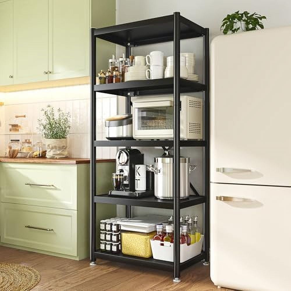 Storage Shelves with Wheels 5-Tier Metal Shelving for Storage 1160LBS ...