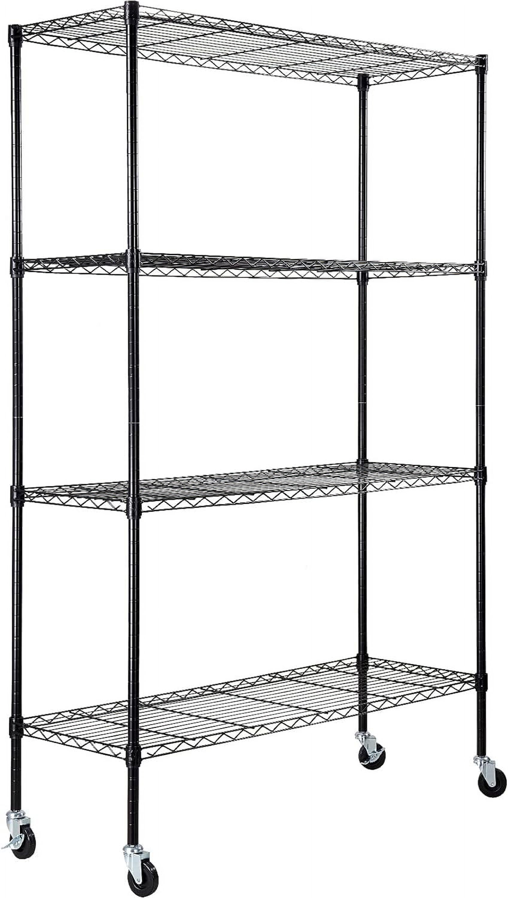 Storage Shelving Unit, 4-Tier Adjustable Storage Shelves, 48" L x 18" W ...