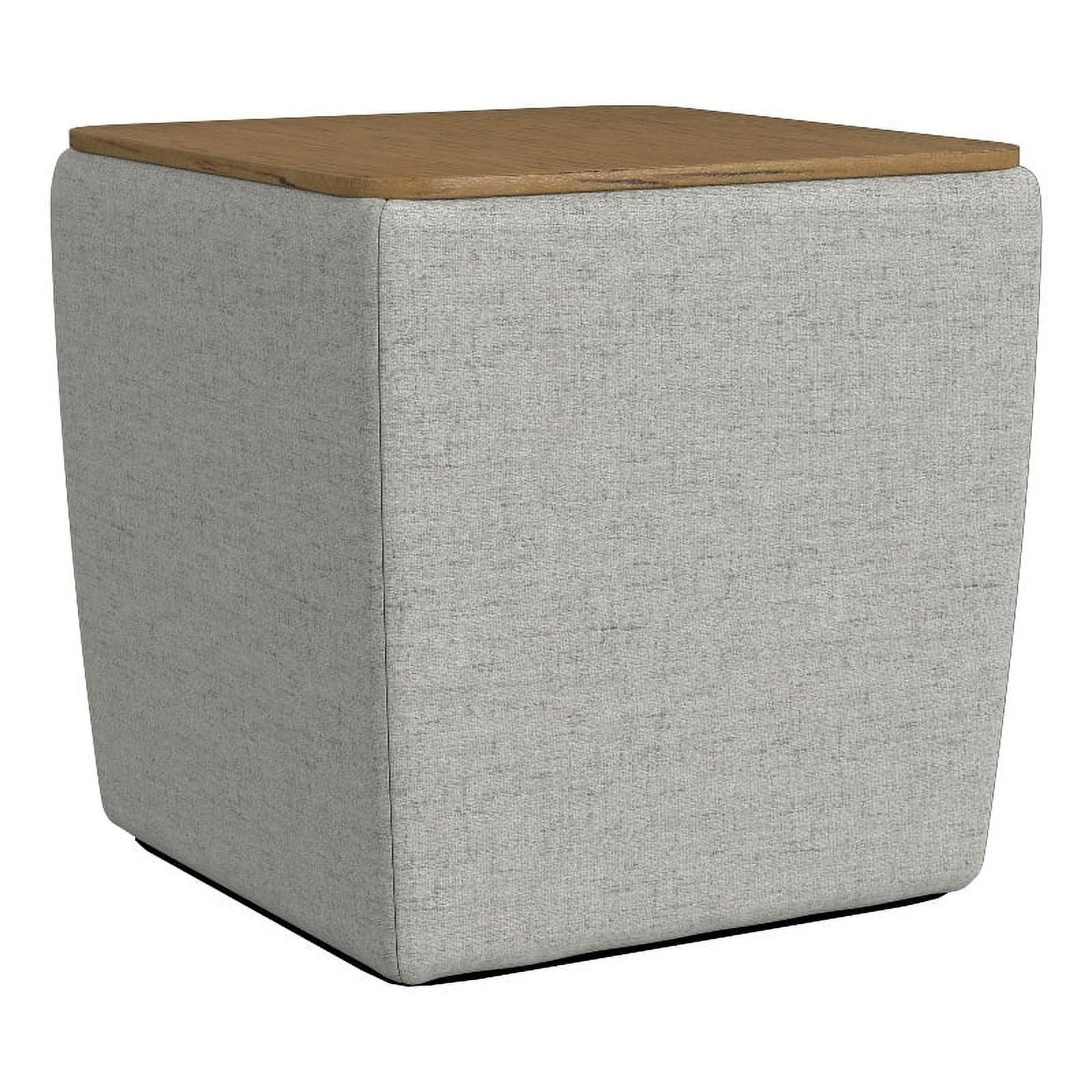Storage Square Storage Ottoman with Wood Lift-Top Lid, Gray/Honey Oak ...