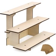 Bamboo 3 Tier Corner Shelf Unit with Stainless Steel Hooks for Kitchen ...