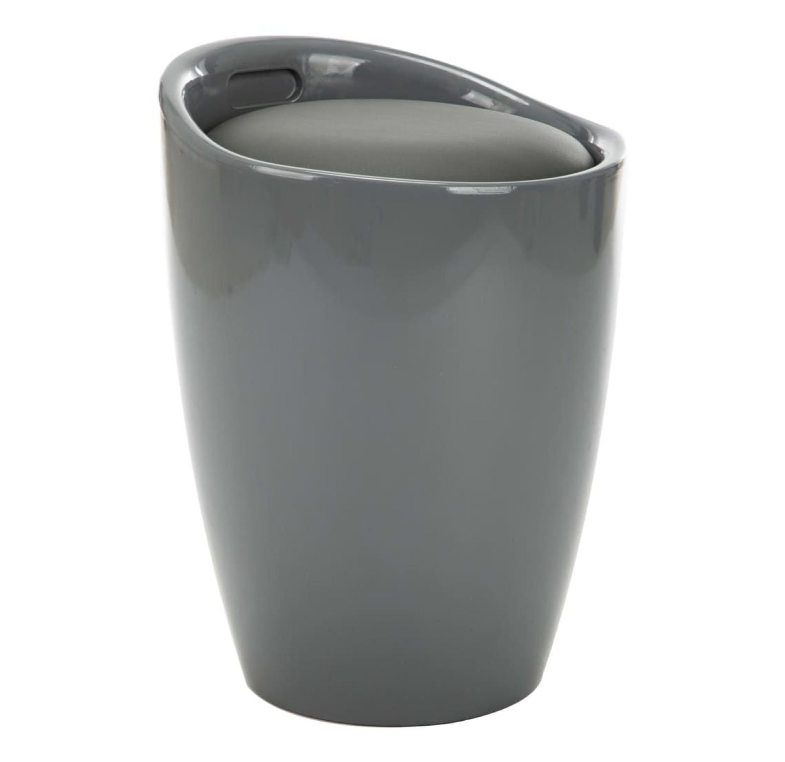 Storage Stool Gray Faux Leather - 14.2"x14.4"x19.7" Ottoman with Hidden ...
