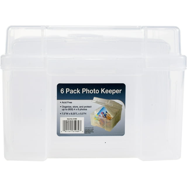 "Storage Studios Clear Plastic Photo Keeper Box with Organizing ...
