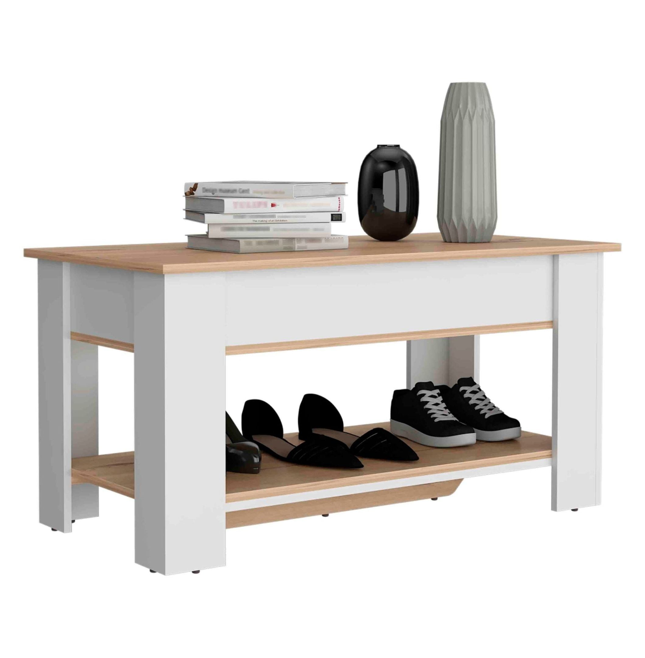 Storage Table with Shelf, Saturn Side Table, 4 Leg Accent Table, Living ...