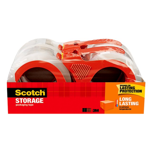Storage Tape With Dispenser, 3" Core, 1.88" X 38.2 Yds, Clear, 4/pack ...