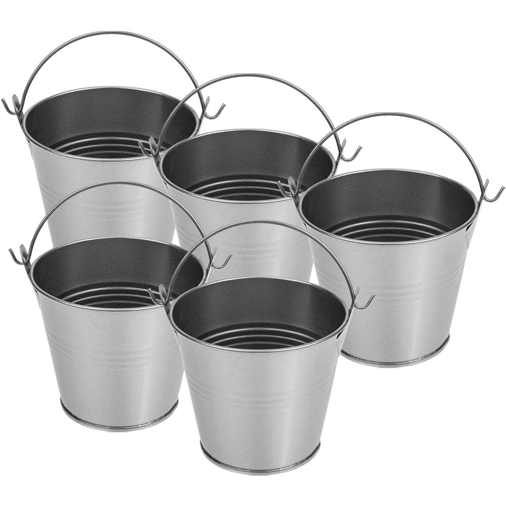 Storage Tin Bucket 5 Pcs Metal Buckets for Party Small Flower Pot Craft ...