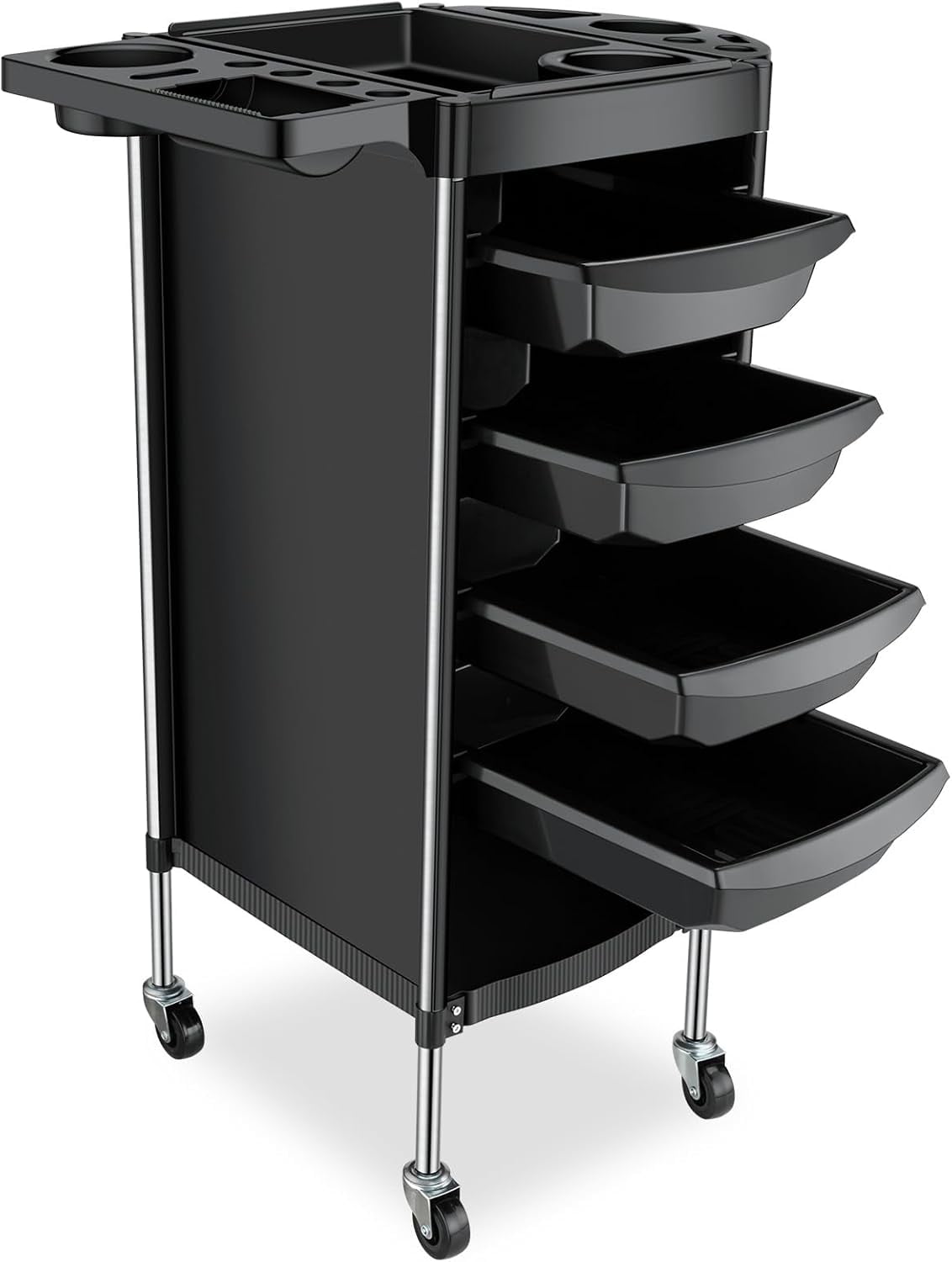 Storage Tool Cart, Layer Salon Cart with Wheels, Space Saving Barber ...