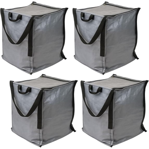 Storage Tote Bag with Zipper 22-Gallon Rugged Woven Polypropylene ...