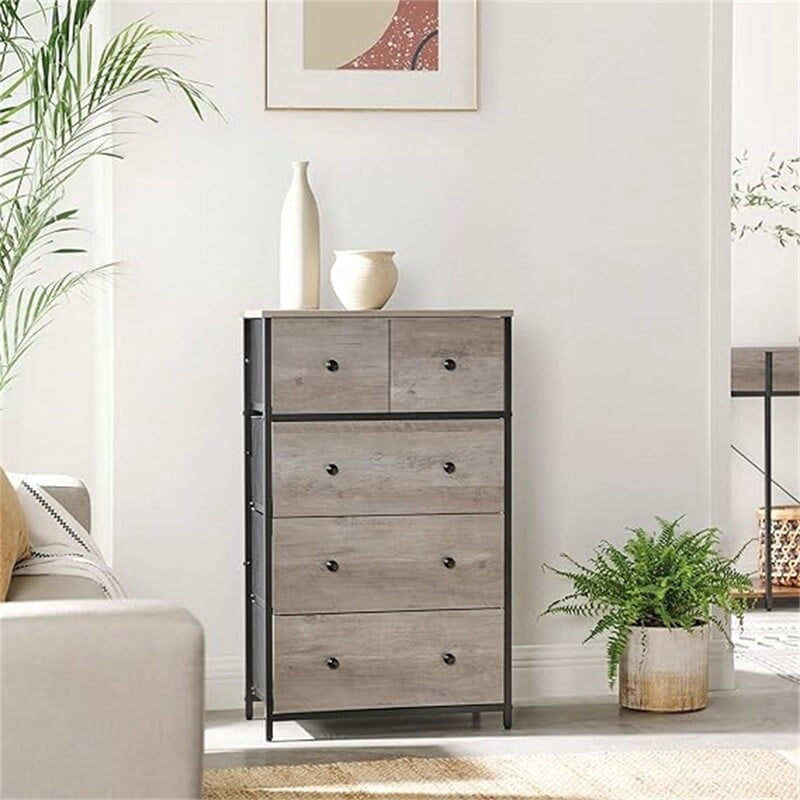 Storage Tower with Fabric Drawers Greige - Walmart.com