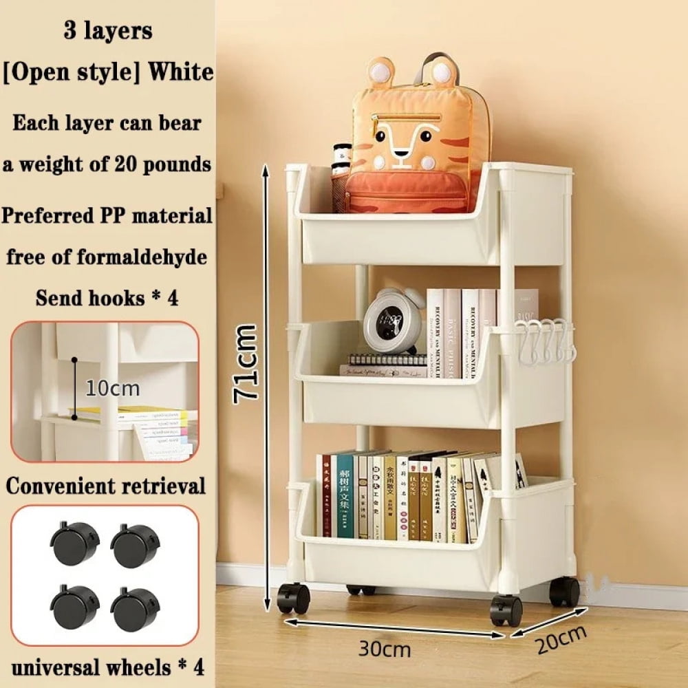 Storage Trolley Bookshelf Cabinets Shelf Childrens Bookshelves Floor ...