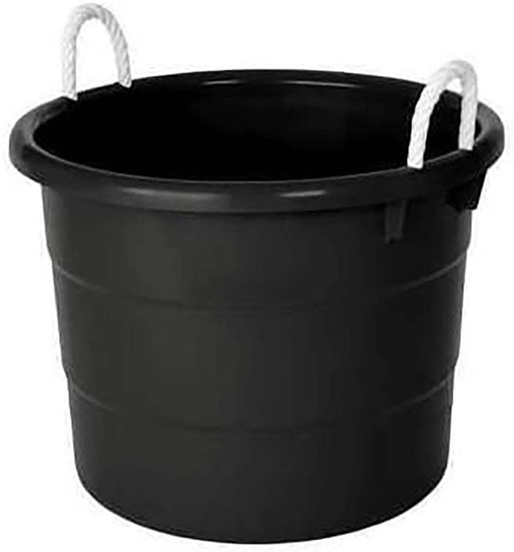 Storage Tub with Rope Handles 18 Gal Black - Walmart.com