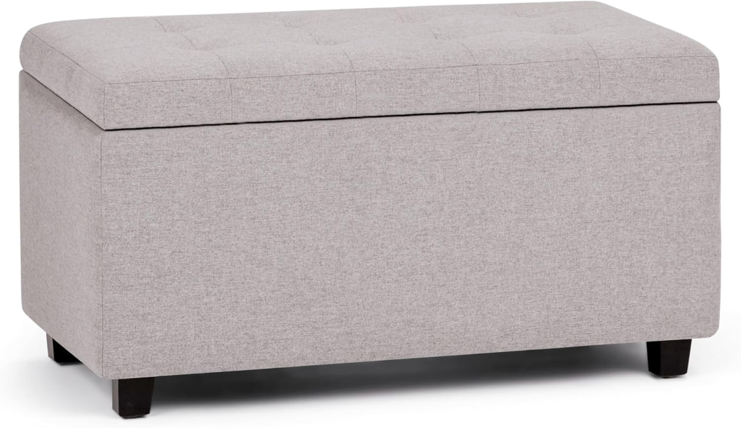 Storage - Wide Upholstered Vegan Leather Rectangle Storage Bench in ...