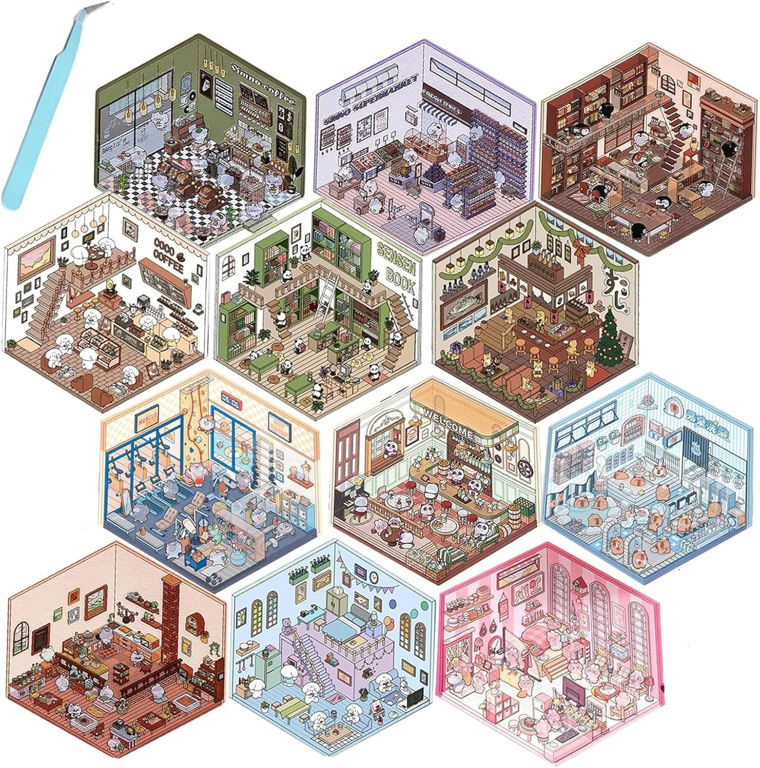 Storage and Landscape Sticker Series - 3D Sticker Scene, Creative DIY ...