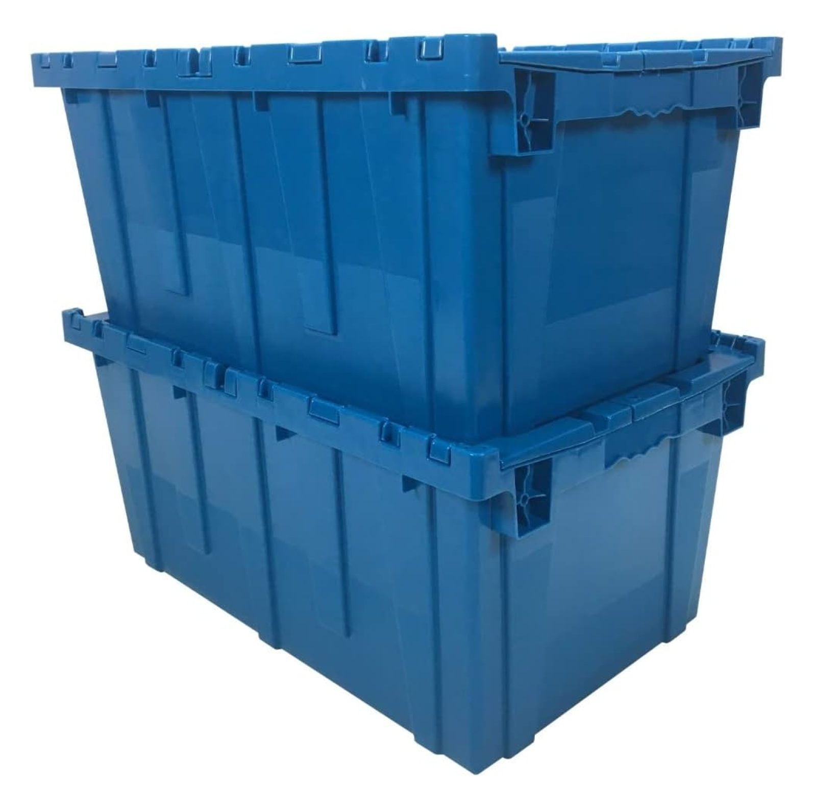 Storage and Packing Plastic Tote Crate Attached Lid Top, 27"x16.9"x12.5 ...