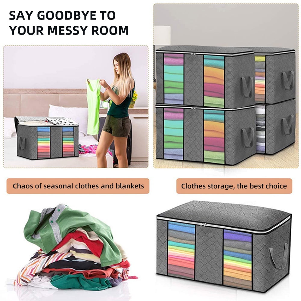 Storage bag,Handle Thick Fabric Zipper With Clear Window Clothes With ...
