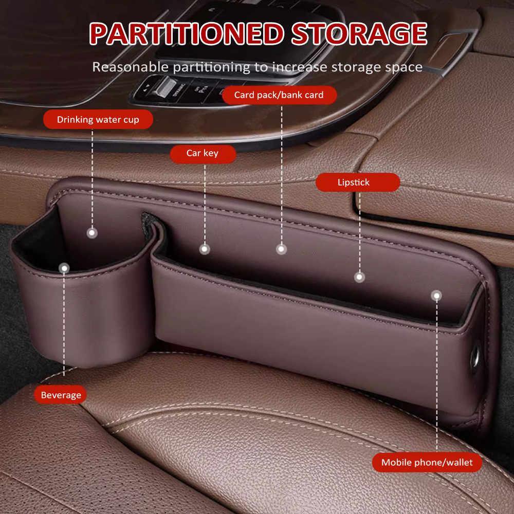Storage bag,Side) Filler Auto Seat Pu Leather Box With Cup Driver Car ...
