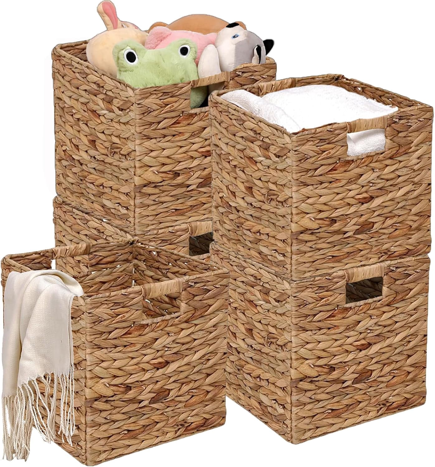 Storage basket, foldable water hyacinth basket, used for organizing ...