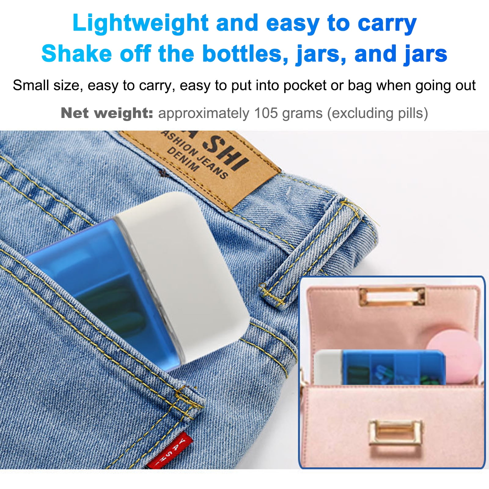 Storage box,Alarm 6 Dispenser Box Portable Pill Reminders 6 Medication ...