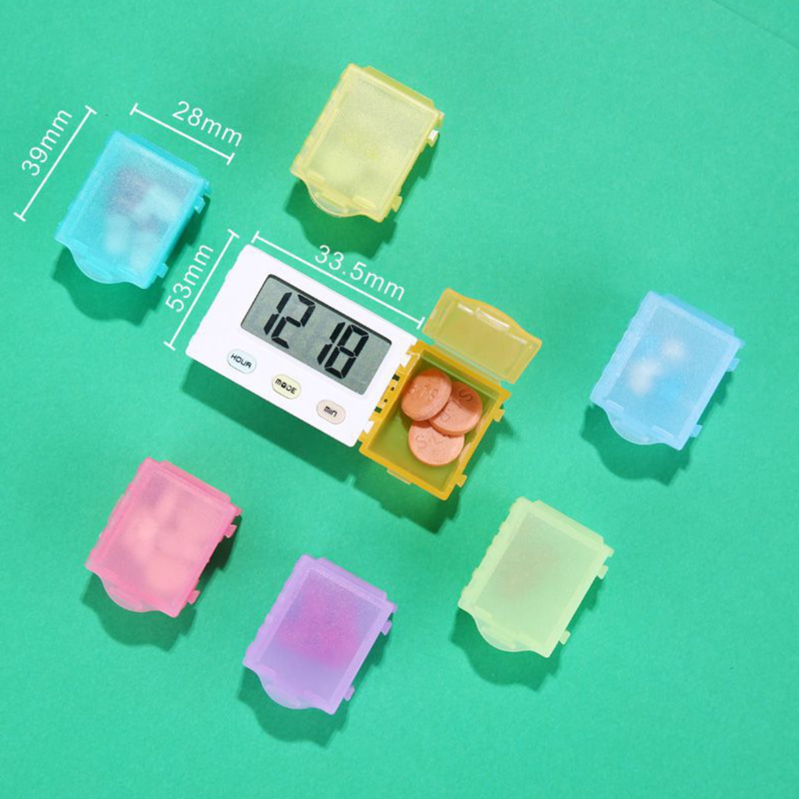 Storage box,Box Reminder Proof Pill Pill Box Alarm Box Clock Pill Box ...