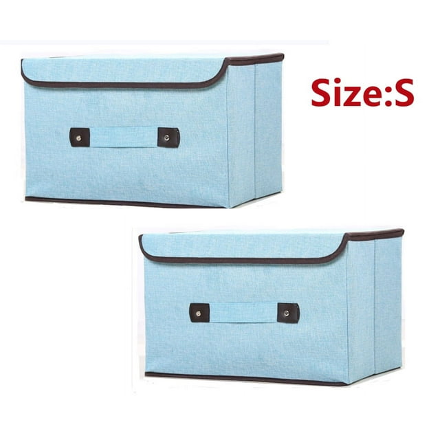Storage boxes Set of 2 Foldable Storage Boxes with Lids, Collapsible ...