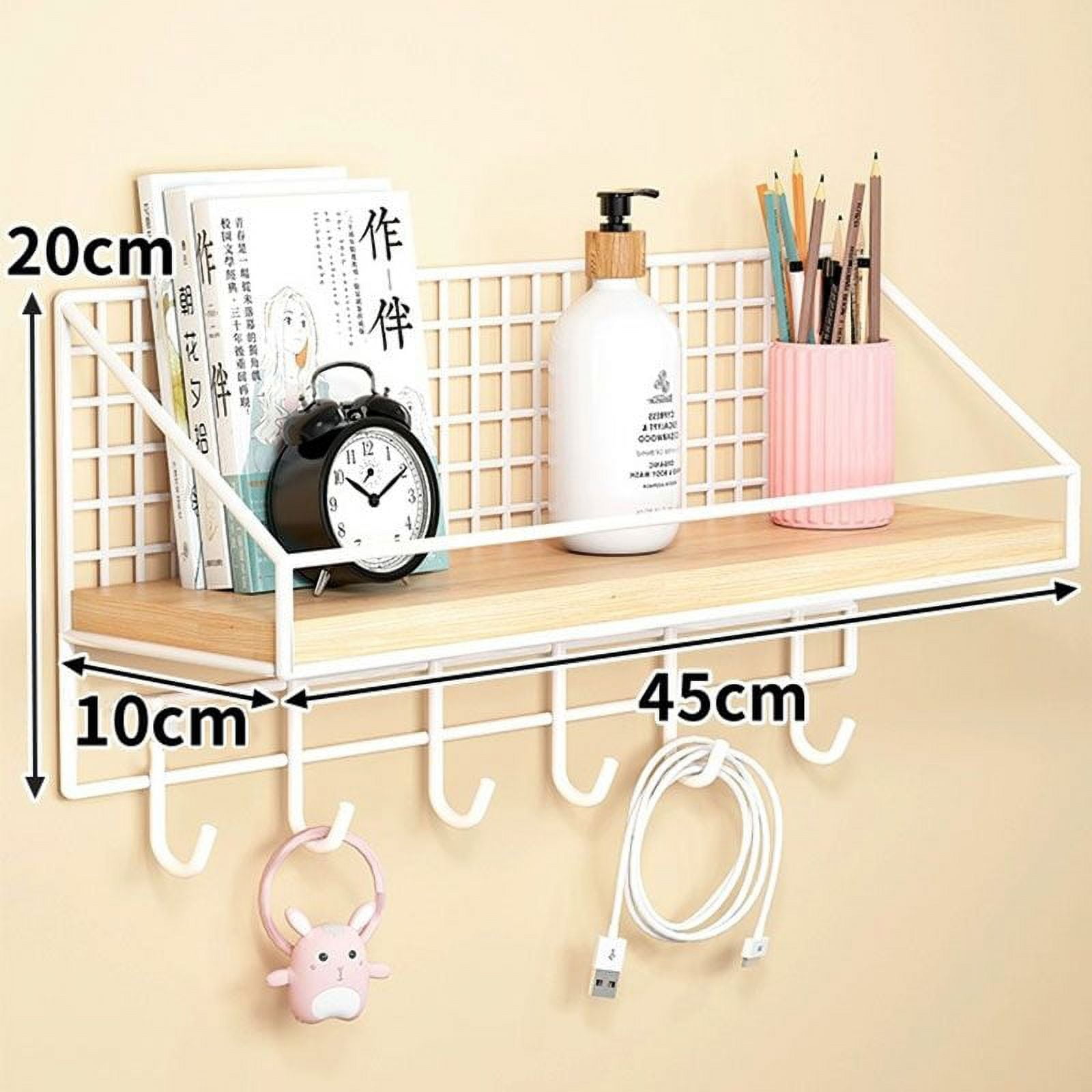 Storage cup holder wall-mounted kitchen shelf with one-word partition ...