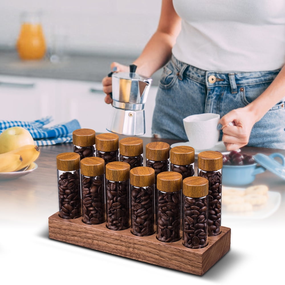 Storage rack,Lids Wooden Display Cellar Container With Coffee Bean ...