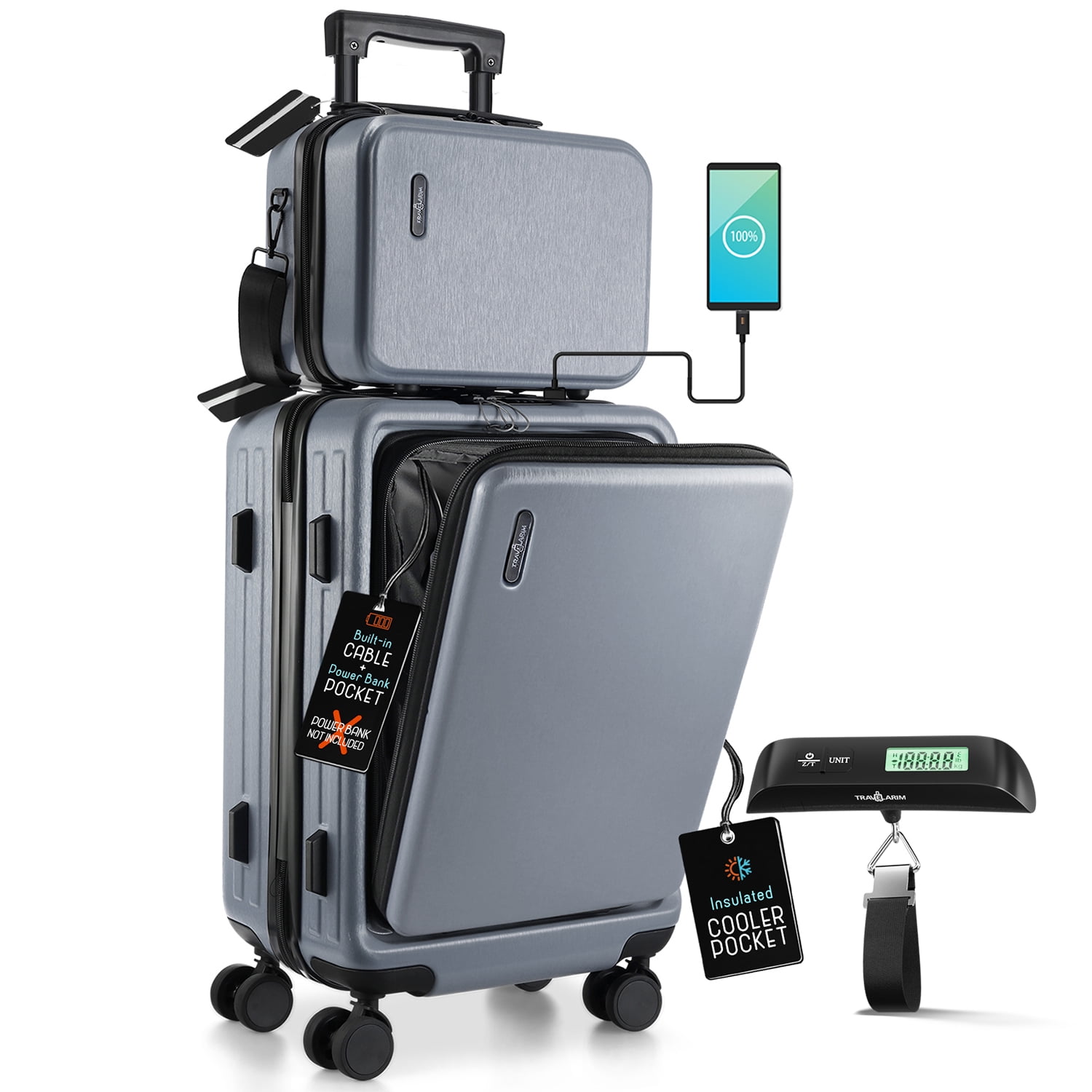 StorageBud 20 inch Hardside Carry-On Expandable Luggage wi th Digital ...